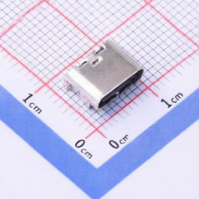 China Durable Type C 16 Pin Connector Featuring 6.5mm Height and Integrated 5ASMT Single Row HDGC TYPE C-DB-114PWB Connector for sale