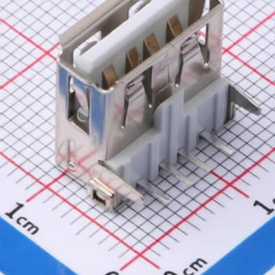 China USB connector HDGC USB-ZD-115DIP featuring copper alloy contacts and white rear cover for USB connectivity for sale