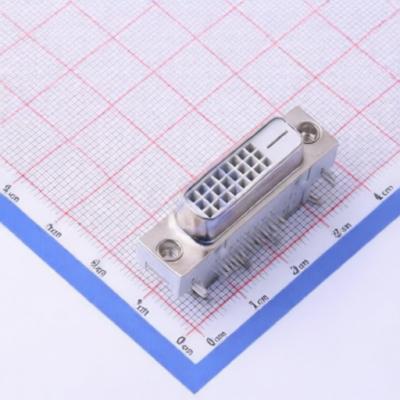 China DVI 24 plus 1 Female Connector Riveted No Screws Shielded Shell HDGC DVI HX 106DIP for Secure Signal for sale