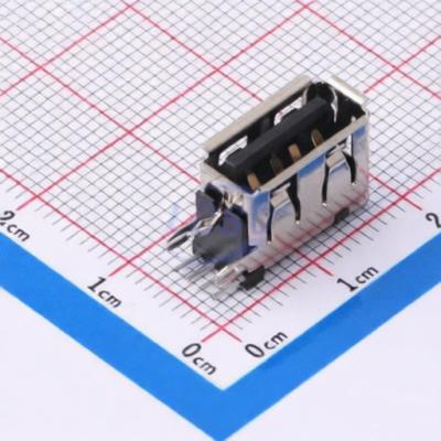 China USB AF 10.0 Side Insertion Connector HDGC USB-ZD-102DIP with Gold Plated Contacts and PBT Housing for sale