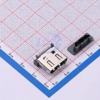 China HDGC HDMI-DB-115PB HDMI right angle PCB mount female connector with side spring and deep insertion 13MM height for sale