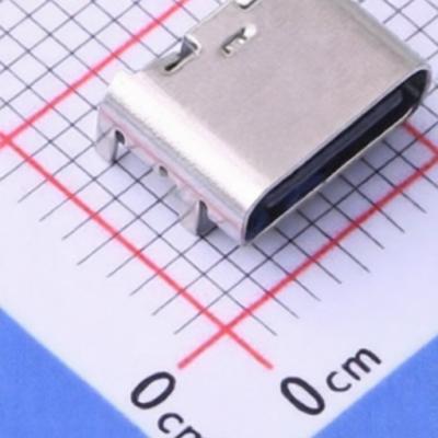 China Type C 6 Pin SMT Board Mount Connector HDGC TYPE C-DB-104PWB with 6.5 Millimeter Length for sale
