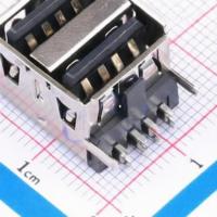 China USB HXS 108DIP double row USB connector with high temperature thermoplastic housing and gold plating for sale