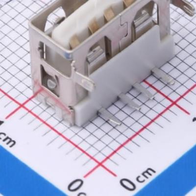 China Front rear insertion USB connector HDGC USB ZD 136DIP with 63mm flat mouth and white plastic housing for sale