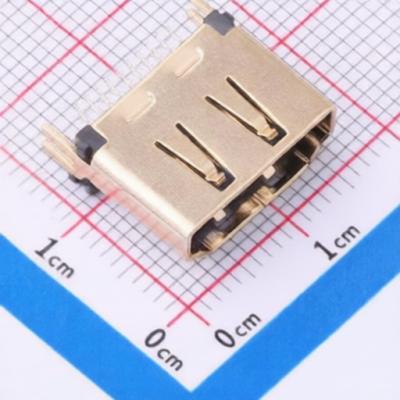 China High Durability HDMI Connector HDGC HDMI-GD-130PWB with Black LCP Housing and Copper Alloy Contacts for sale