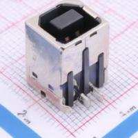 China USB Connector with 90 Degree Bent Pins HDGC USB HXS 130DIP Featuring White Housing and Gold Contacts for sale