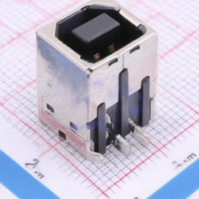 China USB Connector with 90 Degree Bent Pins HDGC USB HXS 130DIP Featuring White Housing and Gold Contacts for sale