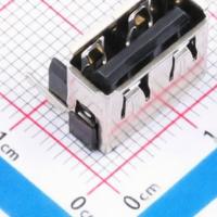 China USB connector HDGC USB-HXS-126DIP with nickel plating and black high temperature thermoplastic housing for sale