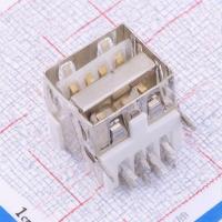China Double Layer USB AF Connector Flat White Plastic Housing HDGC USB-HXS-109DIP Electrical Component for sale