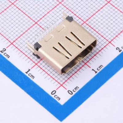 China Black LCP housing HDMI connector HDGC HDMI-GD-134PWB with 130 microinch gold plating on contact area for sale