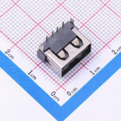 China USB AF10 0 Rear Insertion Flat Mouth Connector USB HXS 116DIP Featuring 6.3mm Black Plastic Housing for sale