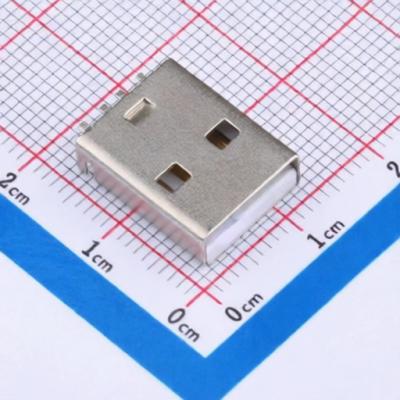 China Durable USB AM 180 Degree Connector HDGC USB-ZL-121PWB with Copper Alloy Contacts and White Housing for sale