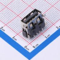 China USB AF10 0 Four Pin Surface Mount Connector HDGC USB ZD 142SMT with High Temperature Black LCP Housing for sale
