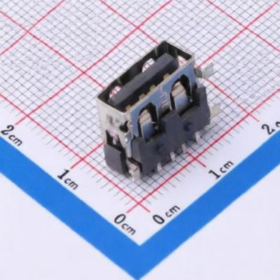 China USB AF10 0 Four Pin Surface Mount Connector HDGC USB ZD 142SMT with High Temperature Black LCP Housing for sale