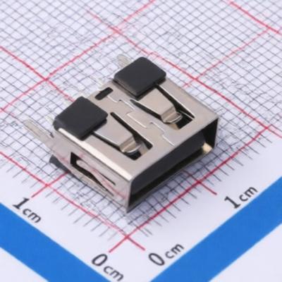 China USB ZD 122DIP USB AF10 Connector with Copper Alloy Contacts and Black High Temperature PBT Plastic for sale