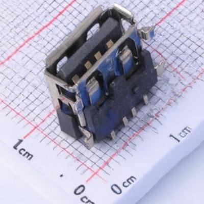 China Surface Mount USB Type A Female Connector 4 Pin Pitch 10 Millimeter HDGC USB ZD 143SMT Black Color for sale