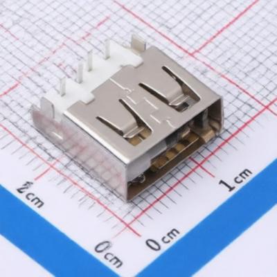 China HDGC USB ZD 118DIP USB AF 90 Degree SMT Connector with Gold Plated Contact Area and Tin Solder Tails for sale