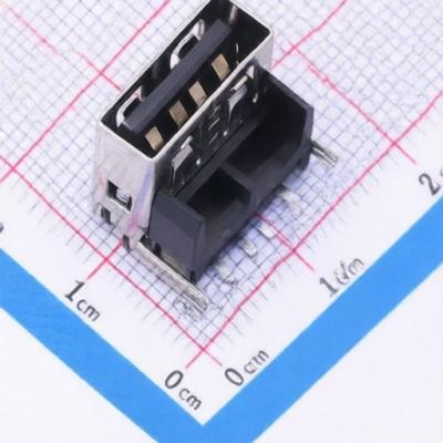 China HDGC USB HXS 127DIP USB AF10 0 Rear Insertion Connector with Gold Plated Contacts and Flat Mouth 9 8mm for sale