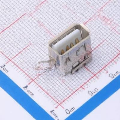 China USB AF14.0 Connector HDGC USB ZD 108DIP Featuring Tin On Solder Tails and Bent Pins with White Glue for sale
