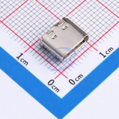China TYPE C 16 Pin Horizontal Connector with Steel Sheet HDGC TYPE C-ZL-102PWB Offering Mechanical Strength for sale