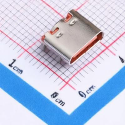 China Horizontal TYPE C 16PIN Connector with Steel Sheet HDGC TYPE C-ZL-103PWB Orange LCP Material for sale