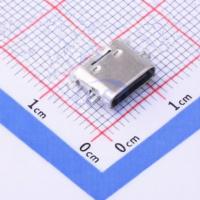 China Type C SMT 6 Pin Female Connector HDGC TYPE C-CQ-103PWB with 16mm Profile and 65mm Depth Single Row for sale