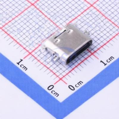 China Type C SMT 6 Pin Female Connector HDGC TYPE C-CQ-103PWB with 16mm Profile and 65mm Depth Single Row for sale