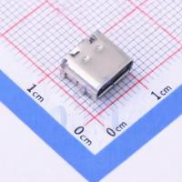 China TYPE C Connector HDGC TYPE C-CQ-106PWB with Stainless Steel Housing and Brushed Gold Plated Terminals for sale