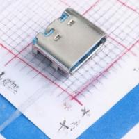 China Type C 16 Pin Horizontal Connector HDGC TYPE C-ZL-104PWB with Light Blue Steel Sheet Housing for sale