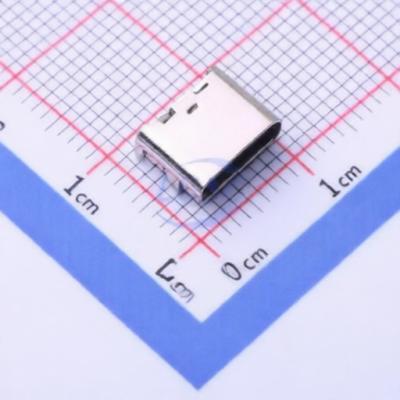 China Type C 6 Pin Single Row Female Connector Board Mount SMT HDGC TYPE C-DB-101PWB 304L Material Length 68mm for sale