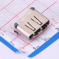 China HDMI AF Connector HDGC HDMI-GD-138PWB with 100 Megaohm Minimum Insulation Resistance at 500 Volts DC for sale