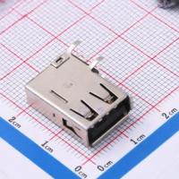 China HDGC USB ZD 112DIP USB Connector with Side Insertion Long Body Design and Crimped Black PBT Housing for sale