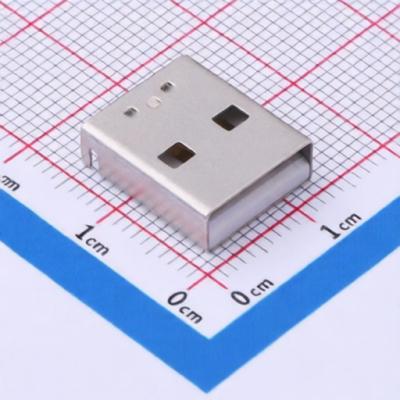 China USB AM connector USB ZL 120PWB with 14mm long 180 degree white PBT housing and copper alloy contacts for sale