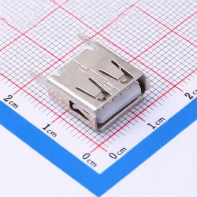 China USB connector HDGC USB-ZD-124DIP with tin solder tails gold plating and 1.02kgf minimum unmate force for sale