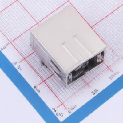 China Connector HOAUC HYCW60-RJ45-210B-911130C 1000BASE with 90 DIP spring and LED indicators green yellow for sale