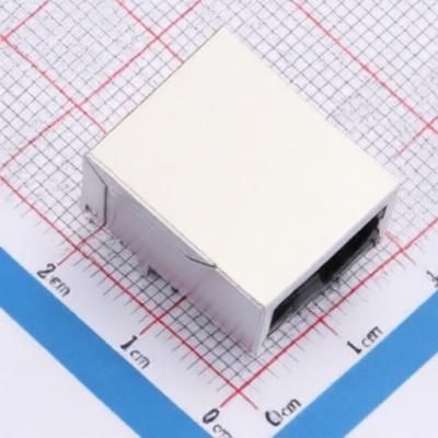 China 1000BASE RJ45 90 Degree DIP Connector with Shielding and Integrated Magnetics HOAUC HYCW326-RJ45-211B-911130A Black Housing for sale