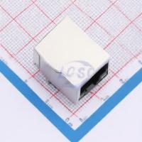 China RJ45 90 DIP Connector Featuring LEDs and Shielding HOAUC HYCW225-RJ45-211B-913550AE Suitable for 100BASE Networks for sale