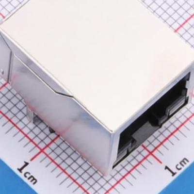 China 100BASE RJ45 90 DIP connector with LEDs shielding and gold plated contacts HOAUC HYCW55-RJ45-213B-911103A robust design for sale