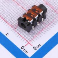 China headphone jack Hong Cheng HC-PJ-313D-B-SMT with PA9T base black color copper contact and nickel plating for sale