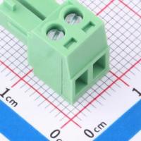 China Electrical terminal block Hong Cheng HC-JXDZK-3.81-2P with PA66 base nickel plated brass clamp rated 300V 8A for sale