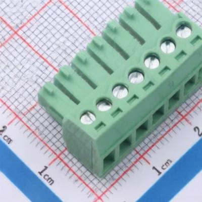 China Hong Cheng HC-JXDZK-3.81-7P terminal block featuring PA66 base brass box and screw clamp components for wiring for sale