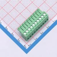 China Hong Cheng HC JXDZK 3.5 10P terminal block featuring nickel plated copper housing and green PA66 base for sale
