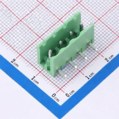 China Terminal block designed with nickel plated copper solder pins and PA66 base green color Hong Cheng HC-JXDZR-5.08-4P for sale