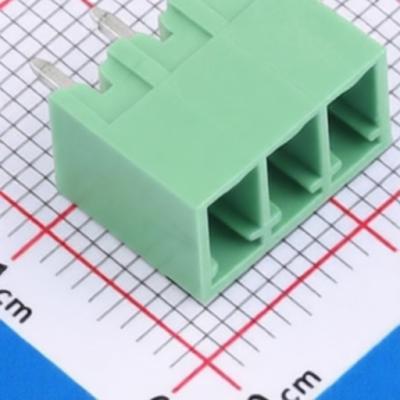China Electrical connection terminal block Hong Cheng HC-JXDZVC-3.81-3P with brass pins and PA66 green base for sale
