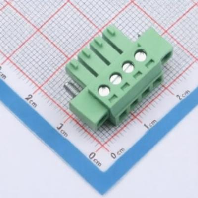 China Durable terminal block with PA66 green base Hong Cheng HC-JXDZKM-3.81-4P and brass nickel plated box for sale