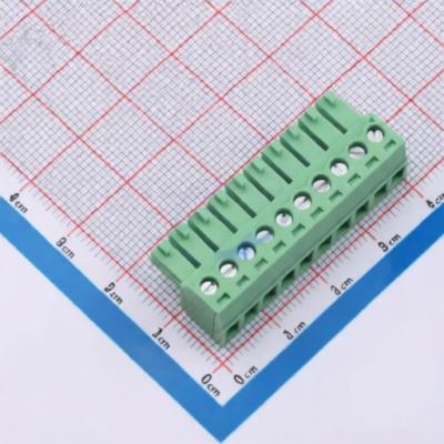 China wiring terminal Hong Cheng HC-JXDZK-3.81-10P featuring green PA66 base and steel galvanized M2 screw for sale