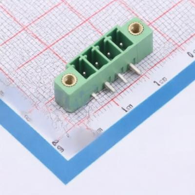 China electronic terminal block Hong Cheng HC-JXDZRM-3.81-4P with brass pins and green PA66 plastic base for sale