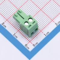 China electrical terminal block Hong Cheng HC-JXDZK-3.5-2P with nickel plated copper housing and PA66 green base for sale
