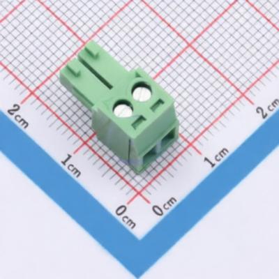 China electrical terminal block Hong Cheng HC-JXDZK-3.5-2P with nickel plated copper housing and PA66 green base for sale