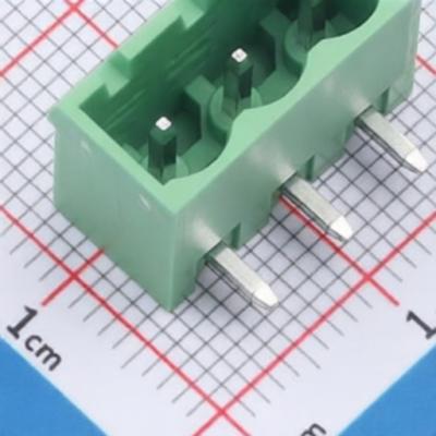 China Durable Electrical Wiring Terminal Hong Cheng HC-JXDZRC-5.08-3P with PA66 Green Base and Copper Pins for sale